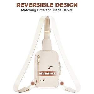 CHOLISS Small Sling Bag for Women and Men, Crossbody Bags Trendy Fanny Packs Chest Bag with Extended Strap, Cream