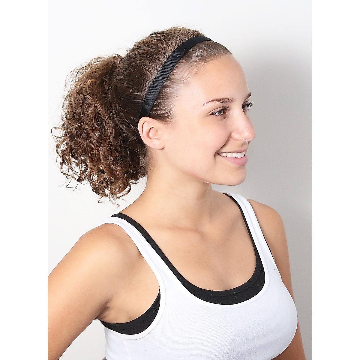 Sweaty Bands Womens Girls Headband - Non-Slip Velvet-Lined Fitness Hairband - 2-Pack Paparazzi Black and Rock Solid Black 5/8-Inch