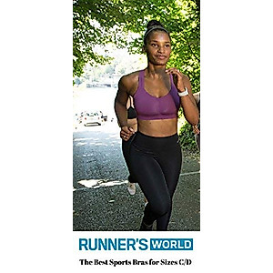 Handful Women's Y-Back Maximum Support Racerback Sports Bra with Removable Pads, Wire Free Yoga Bra, Battle Cry Pink, Medium