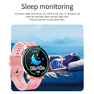 SYSMARTS Fitness Trackers,Health Sports Smart Watch with Heart Rate & Sleep Monitor,Calorie Step Counter,1.3" Touch Screen,IP68 Waterproof Pedometer Activity Trackers for Women Men (Rose Pink)