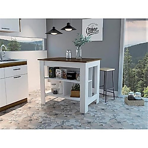 TUHOME Cala Kitchen Island Engineered Wood Kitchen Islands in Multi-Color