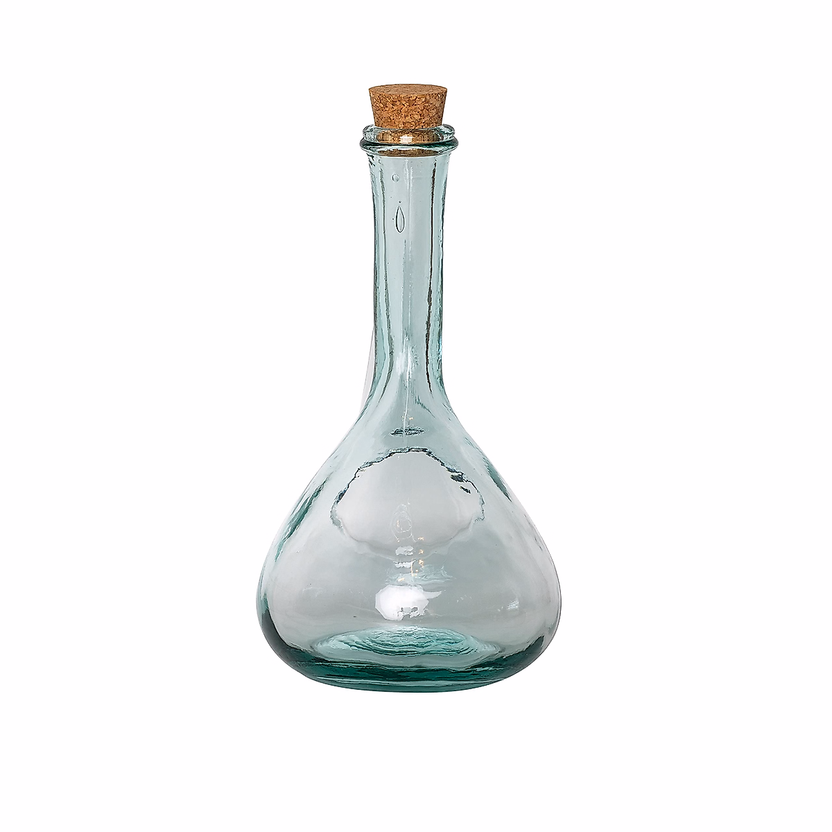 Brule Spanish Porron Wine Pitcher Decanter and Aerator, 750 mL Carafe, Elegant Glass Pourer with Bottle Stopper, Decorative Kitchen and Dining Room Glassware, Red and White Wines