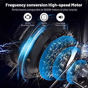 BLUMEMO Electric Bike for Adults 1000W, Removable 48V/17.5AH Battery E-Bike, Max 31Mph,Fat Tire Electric Bicycle 26" 4.0 for Trail Riding/Excursion/Commute 21-Speed Shifting UL and GCC Certified