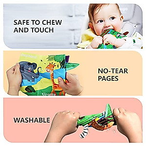 TOY Life Soft Baby Book 0-3-6-12 Months Baby Montessori Toys for 1 Year Old Touch and Feel Crinkle Cloth Books for Babies Newborn Infant Sensory Book Baby Crinkle Chew Toys Newborn Gift Set for Boy