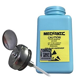 DIYPHONE Push Down Alcohol Pump Dispenser - Plastic Alcohol Bottle with Flip Top Cap for Mobile Phone LCD Screen Cleaning- 6.3 Oz Bottle