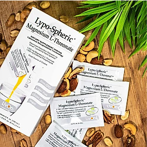 Lypo–Spheric Magnesium L–Threonate – 30 Packets – 1,000 mg Magnesium Per Packet – Liposome Encapsulated for Improved Absorption – Professionally Formulated & 100% Non–GMO