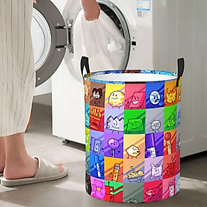 SHELLCELL Large Laundry Hamper, Bfdi-Battle for Dream Collapsible Laundry Basket With Handles, Tall Storage Basket For Blanket, Toys, Dirty Clothes In Living Room, Bedroom, Bathroom, Nursery, Medium