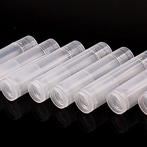100Pcs 5ML Transparent Clear Empty Lip Balm Tubes Containers