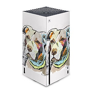 Head Case Designs Officially Licensed Michel Keck Pitbull Art Mix Vinyl Sticker Gaming Skin Decal Cover Compatible With Xbox Series X Console