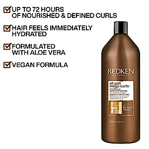 Redken All Soft Mega Curls Conditioner | For Extremely Dry Hair, Curly & Coily Hair | Nourishes & Softens | With Aloe Vera | 33.8 Fl Oz