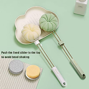 LFJ Back Scrubber for Shower,Double-Sided Body Bath Shower Brush with Bristles and Loofah, Shower Brush for Skin Exfoliation Shower，Wet Or Dry Brushing, Back Brush for Men and Women(Blue)