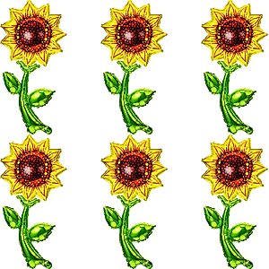 6 Pieces 36 Inch Sunflower Balloons Sunflower Birthday Party Decorations Supplies Yellow Aluminum Foil Balloon Garland for Summer Sunflower Theme Party Wedding Baby Shower Decor