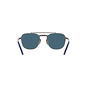 Ray-Ban RB8258 Frank II Titanium Pilot Sunglasses, Gunmetal/Polarized Blue, 54 mm