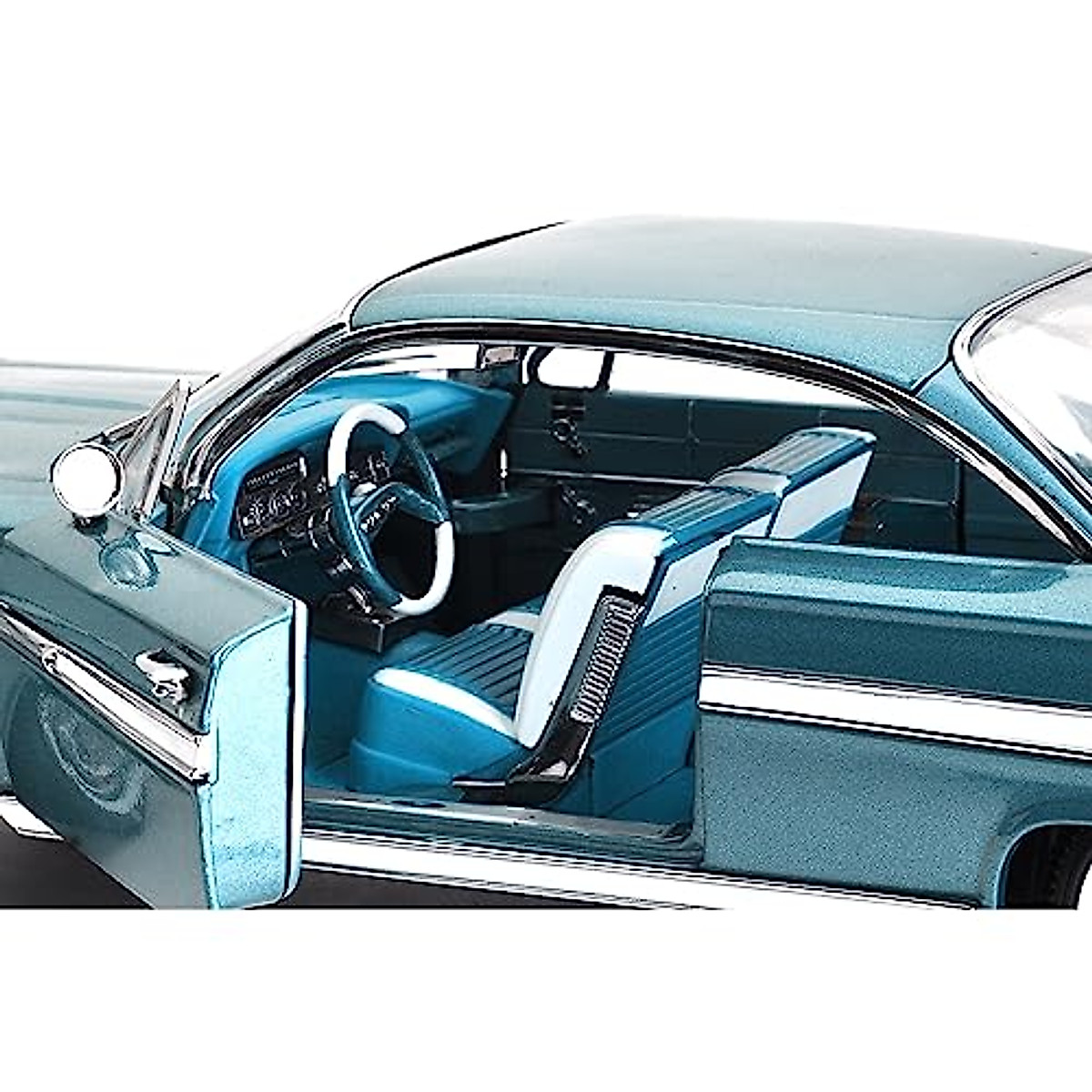1961 Chevy Impala Sport Coupe Twilight Turquoise Metallic with Turquoise Interior American Collectibles Series 1/18 Diecast Model Car by Sun Star SS-2109