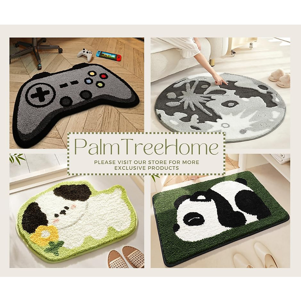 Cute Blue Area Rug, Funny Clouds Area Mats, Shaggy High Pile Non Slip Soft Absorbent Washable, Bedroom Bedside Bathroom Kids Gaming Nursery Room Rugs Home Decor Rug (Clouds, 40" x 40")