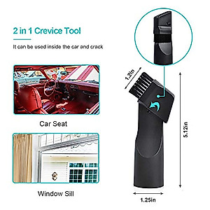 KEEPOW 1 1/4" Vacuum Attachments Accessories Cleaning Kit Hardwood Floor Dust Brush for 32mm (1 1/4 inch) Standard Hose, 7 Pcs