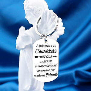 ichrati Coworkers Gifts for Women Friends Funny Coworker Farewell Going Away Leaving Gift for Womens Men White Elephant Gifts for Adults Small Colleague Employee Office Christmas Keychain