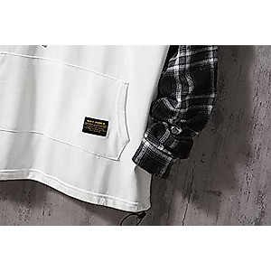 GURUNVANI Japan Style Patchwork Hoodies Men Characters Streetwear Hoodie Men Sweatshirt Medium