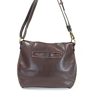 CHALA Charming Crossbody Mid Size Handbag with Mini Butterfly/Dragonfly Key fob (Dark Brown)