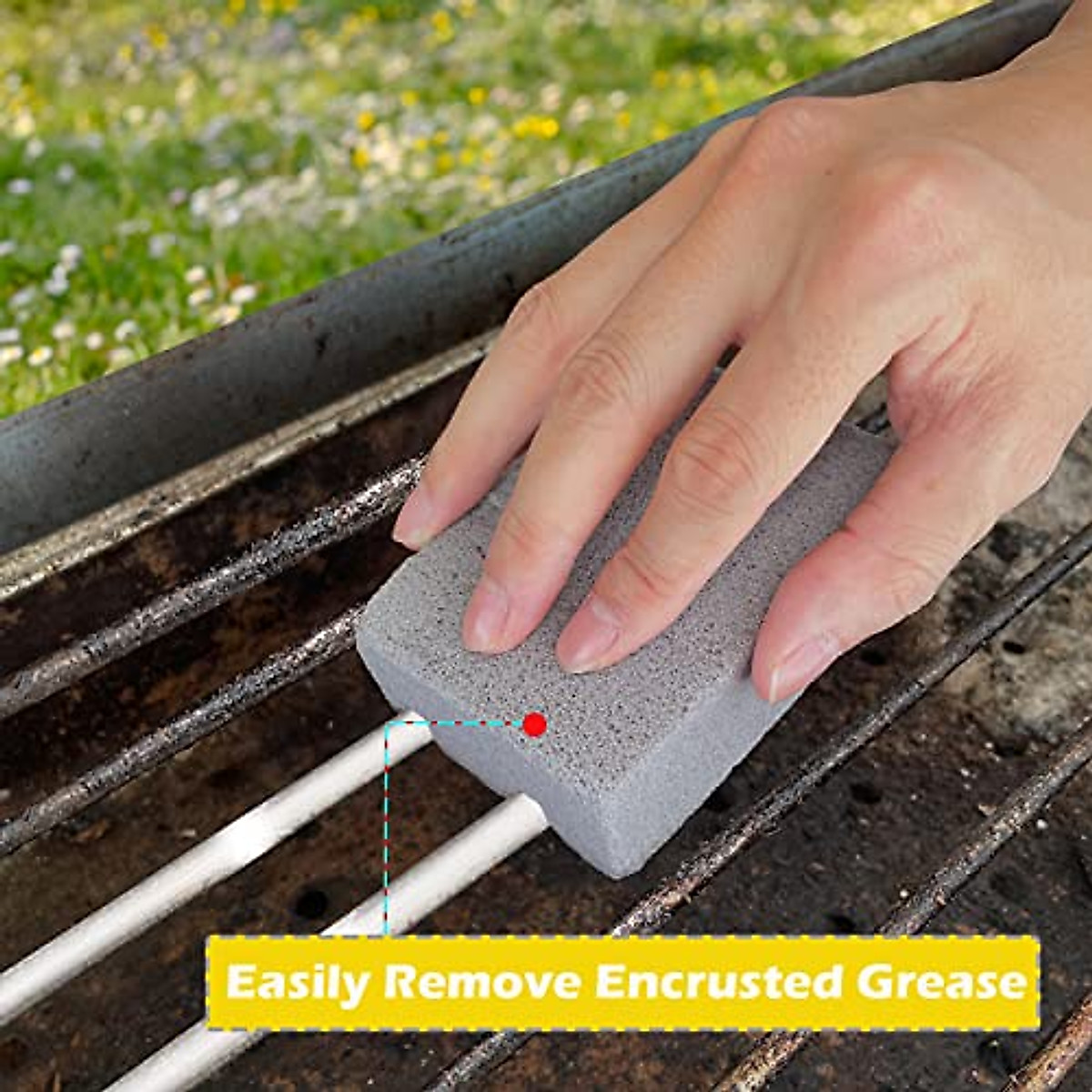 18 PCS Griddle Cleaning Kit for Blackstone, Flat Top Grill Cleaning Kit,Griddle Accessories with 1 Grill Scrapers, 1 Cleaning Handle, 10 Griddle Brush, 4 Grill Stone, 2 Pan Scrapers