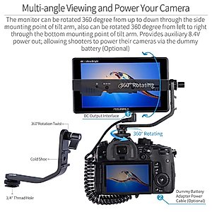 FEELWORLD LUT6 6 Inch 2600nits HDR 3D LUT Touch Screen DSLR Camera Field Monitor with Waveform VectorScope Histogram 4K HDMI Input Output 1920X1080