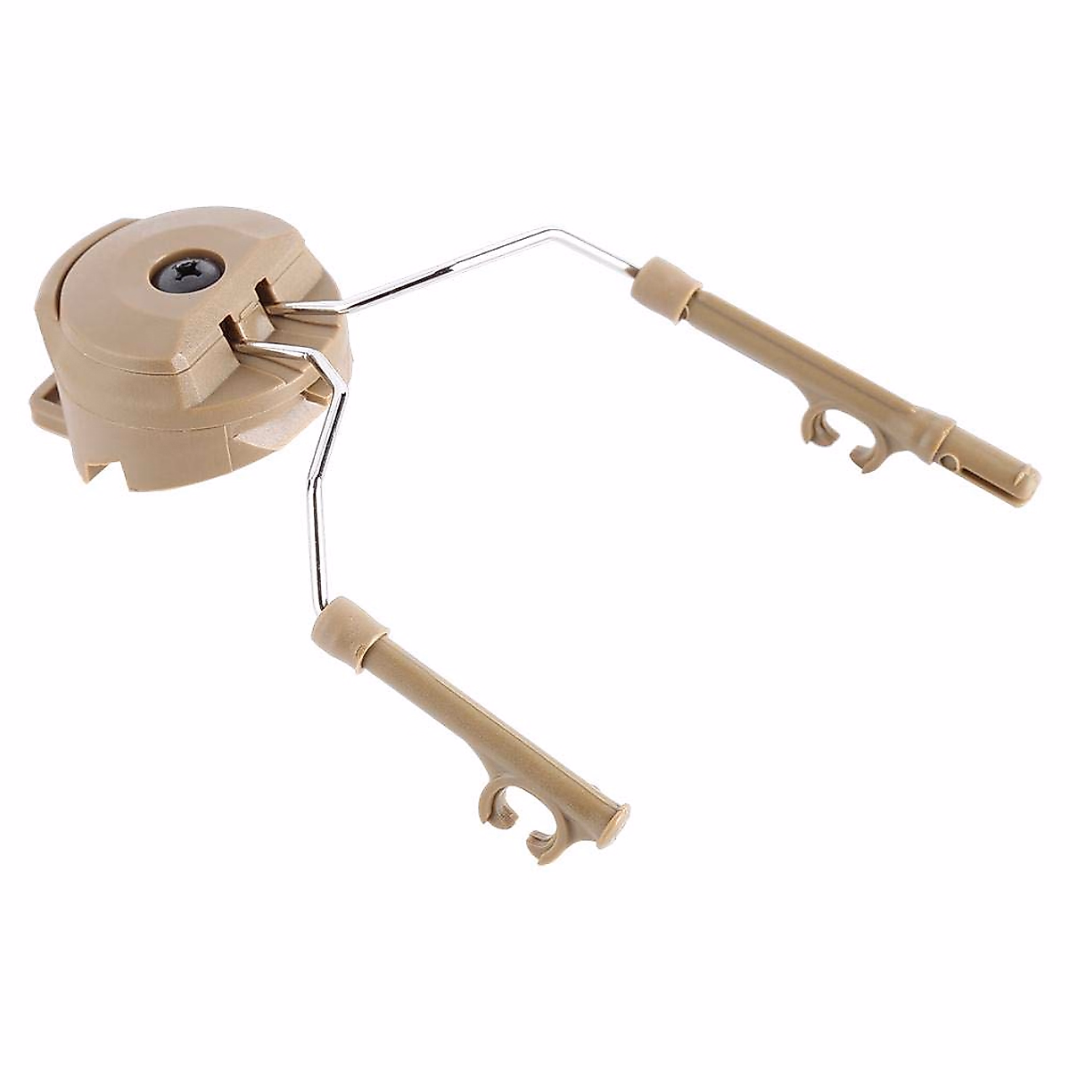 2pcs Helmet Rail Adapter Headset Helmet Adapter Arc Rail Adaptor Suspension Headphones Bracket Hunting Earmuffs Support Left & Right Side Support for Peltor Comtac(Brown)