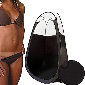 KobbTan Large Deluxe Spray Tanning Pop Up Tent in 1/3 Clear Black Portable Mobile Tan Booth with Carry Case