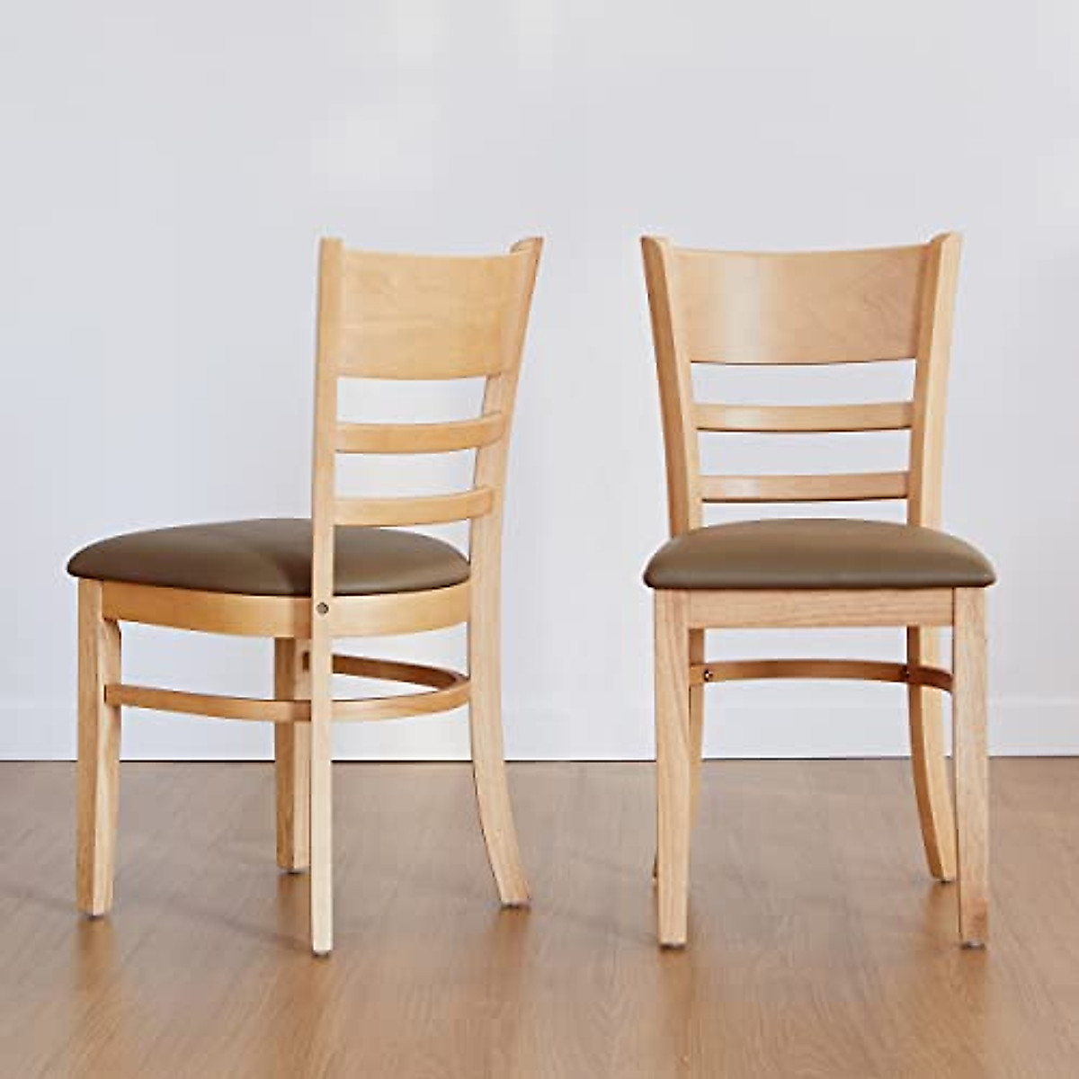 Livinia 5-Piece Dining Table Set, Canberra 47.2" Table (Natural-Oak) Cabin Chair (Natural) Set for Four