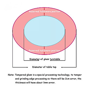 Transparent Glass Lazy Susan Turntable 0.31in Thick Rotating Serving Tray Round Tabletop Rotating Tray with Aluminum Alloy Auxiliary Wheel Bearing Not Easy to Dump Easy to Share Food (Size : 35in)