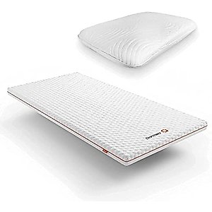 The Premium Mattress Topper by Dormeo (Split Head King) and True Evolution Pillow Bundle