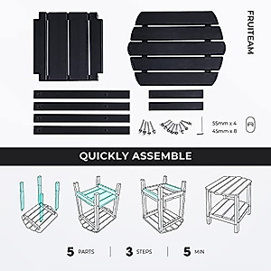 FRUITEAM Adirondack Table Outdoor Side Table, 2-Tier Water-Resistant End Table Modern Plant Table, Easy Maintenance Poly Lumber Patio Table, Indoor Outdoor Companion for Sofa, Garden, Patio, Pool