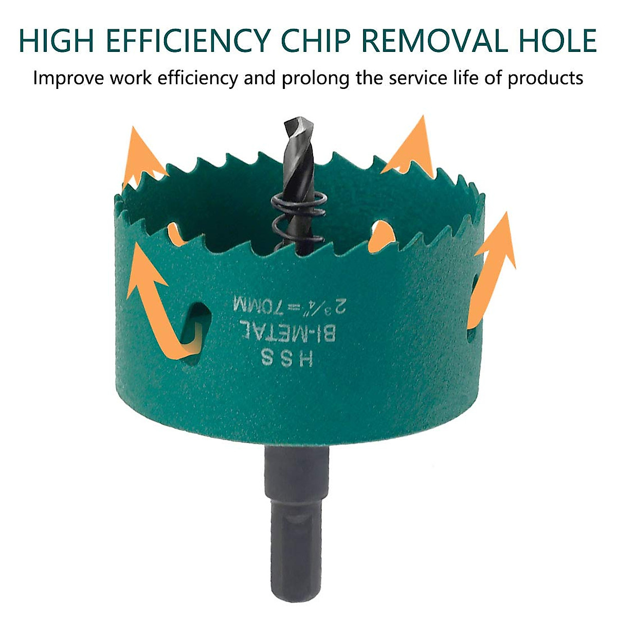 Suiwotin 2 3/4 inch/70mm Hole Saw BI-Metal Hole Saw Tools,Hole Cutter, Cut Smooth and Fast for Cornhole Boards, Wood, Plastic, Drywall, Fiberboard