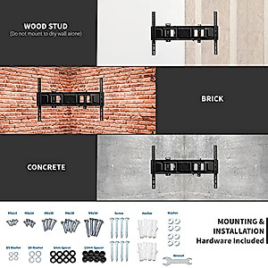 VIVO Corner TV Wall Mount for 32 to 70 inch LCD LED Plasma Flat Screens, Full Motion Articulating Bracket, VESA up to 600x400, MOUNT-CR70C