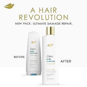Dove Conditioner Daily Moisture Damage Therapy for Dry Hair with Bio-Protein Care Technology and Hyaluronic Serum 12 Fl Oz