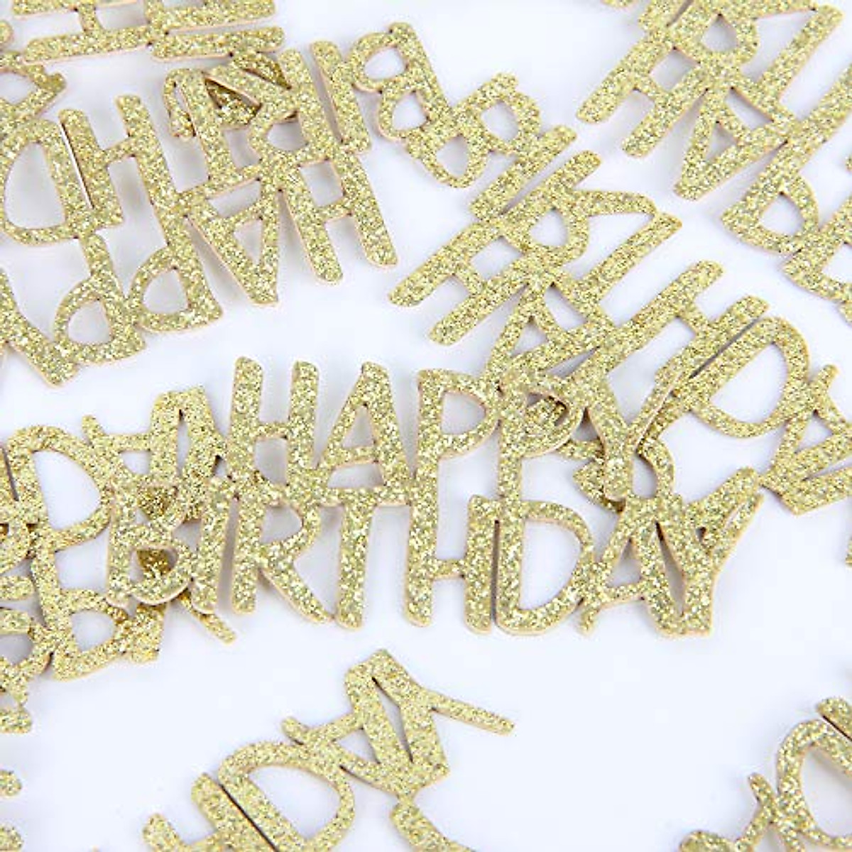 Halodete Happy Birthday Confetti - Birthday Party Table Decorations Gold Glitter Confetti, Table Scatter Confetti Decorations for Baby Shower Birthday Party