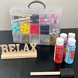 Evelots Storage Box-Clear-Stackable-Snap-30 Slots-Craft/Jewelry/Hardware-3 Trays