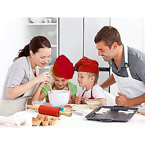 Non-Stick Rolling Pin Silicone Basting Pastry Mat Spatula Brushes Set:Combo Kit of Large and Small Dough Rollers and 2 Stainless Steel Cookie Cutters for Baking