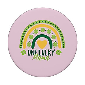 Womens One Lucky Mama St Patricks Day Mom Mother Shamrock PopSockets Swappable PopGrip