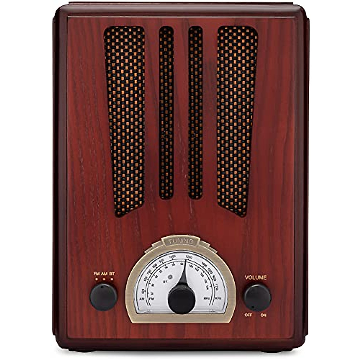 ClearClick Classic Vintage Retro Style AM/FM Radio with Bluetooth - Handmade Wooden Exterior