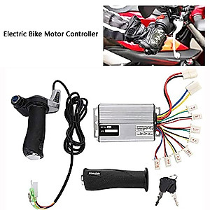 Motor Brushed Controller Electric Bike Motor Controller Bicycle Speed Controller Kit with Locking Throttle Twist Grip and Power Display or Electric Bike(36v 48V 1000W)