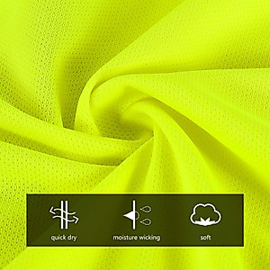 BERGRISAR Cycling Jersey Mens Long Sleeves Mountain Bike Shirts with Zipper Pockets Yellow Size Medium