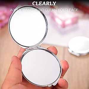 6 Pieces Sublimation Pocket Makeup Mirror Sublimation Metal Compact Mirror Sublimation Travel Makeup Mirror for Women Men Home Travel Use