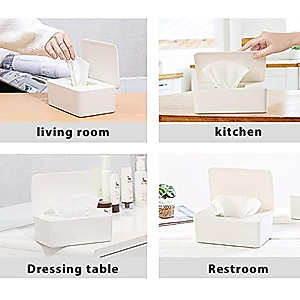 Rxan Wipes Dispenser, Wet Wipes Dispenser Holder Dustproof Tissue Storage Box Case with Lid for Home Office Desk