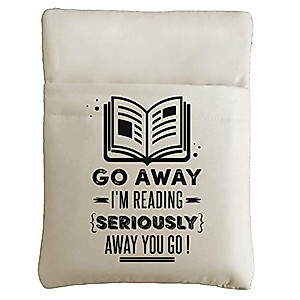 Go Away I'm Reading Book Sleeve - Book Cover for Hardcover and Paperback - Book Lover Gift - Notebooks and Pens Not Included