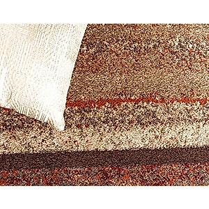Unique Loom Autumn Collection Modern Contemporary Casual Abstract Area Rug, 2' x 6' 1" Runner, Beige/Brown