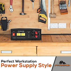 Pyramid PSV500 Universal Compact 50 Amp Adjustable 12 to 15 Volts Output Home Bench Power Converter Supply, with 2 USB Ports and Overload Protection