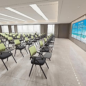 Tablet Arm Chair Ergonomic Office Chair with Wheels Training Chair for Office School Classroom Conference,Meeting Room Chair, Stacking Chair with Writing Board (Color : Grey)