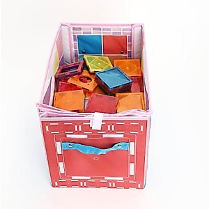 Vibrant Learning Toys Magnetic Tile Storage Bin & Interactive Play-Mat