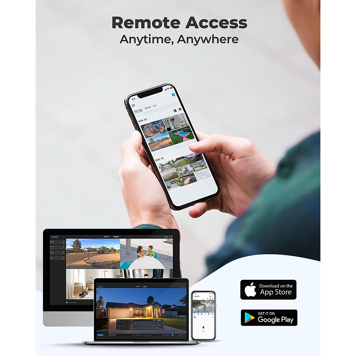 REOLINK 5MP PoE IP Cameras, 8 Specs RLC-520A Bundle 16 Channel PoE NVR 4TB Hard Drive Installed,Outdoor IP Security Surveillance Cameras,100FT Night Vision,Human/Vehicle Detection