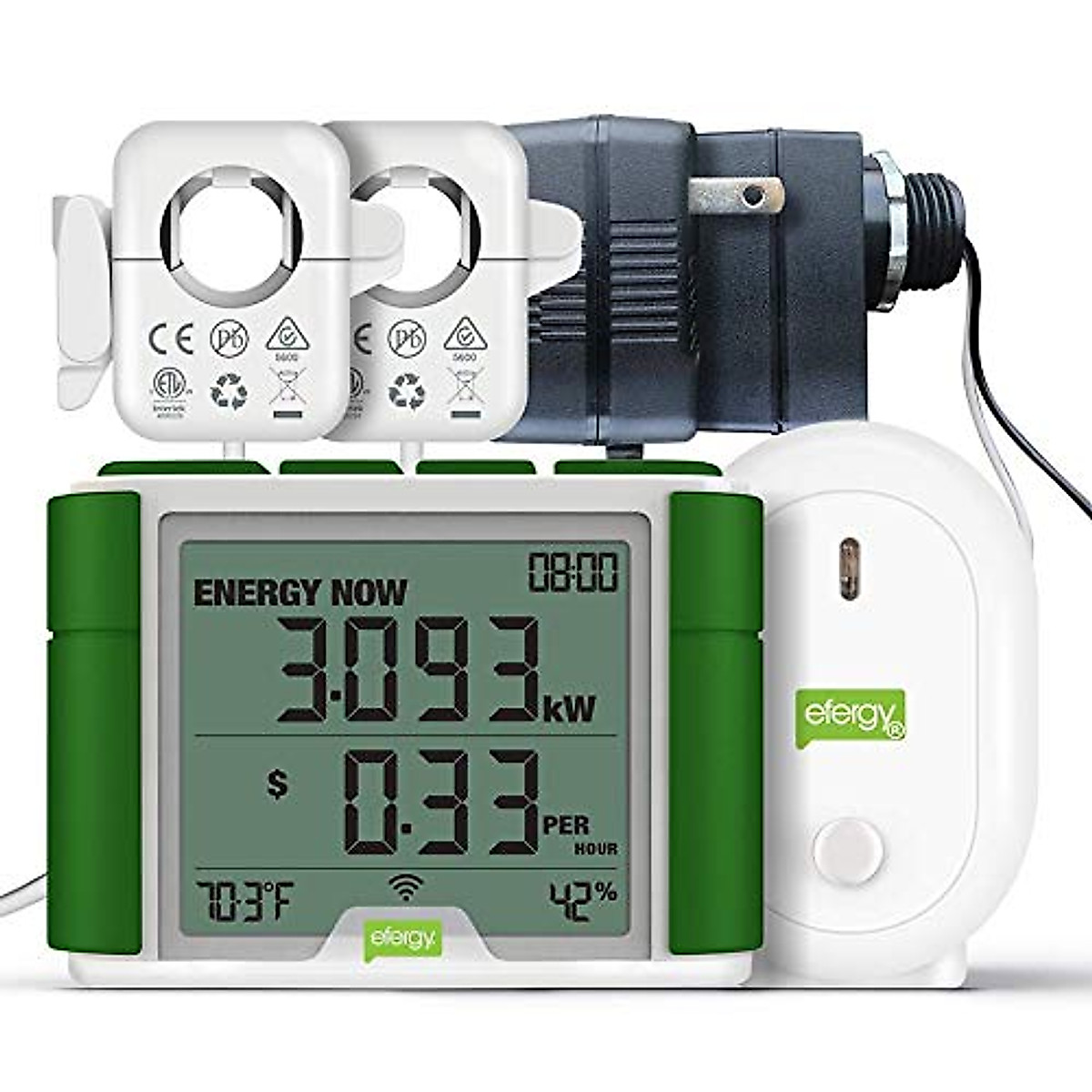 Efergy True Power Meter - Measures Voltage and Phase for Higher Accuracy No Wi-Fi Required.